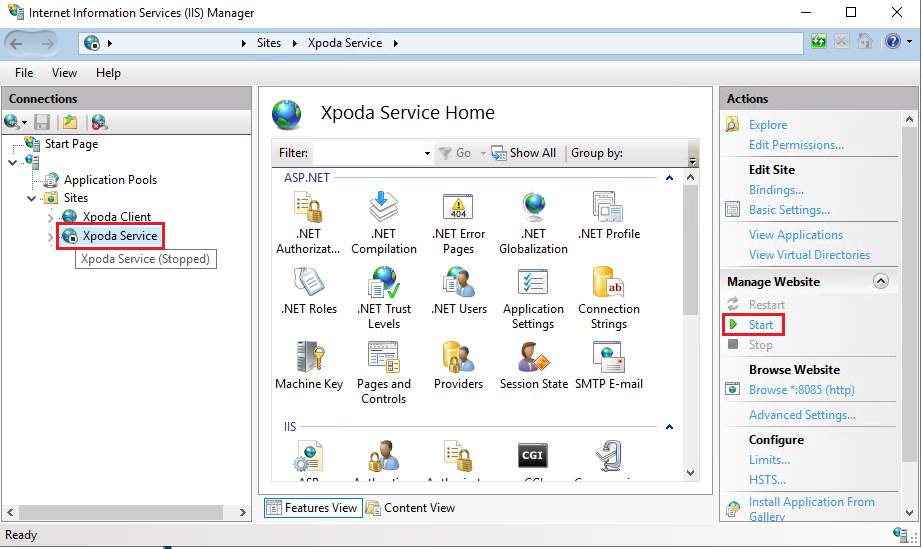 Xpoda Service connection cannot be established – Xpoda Support Center